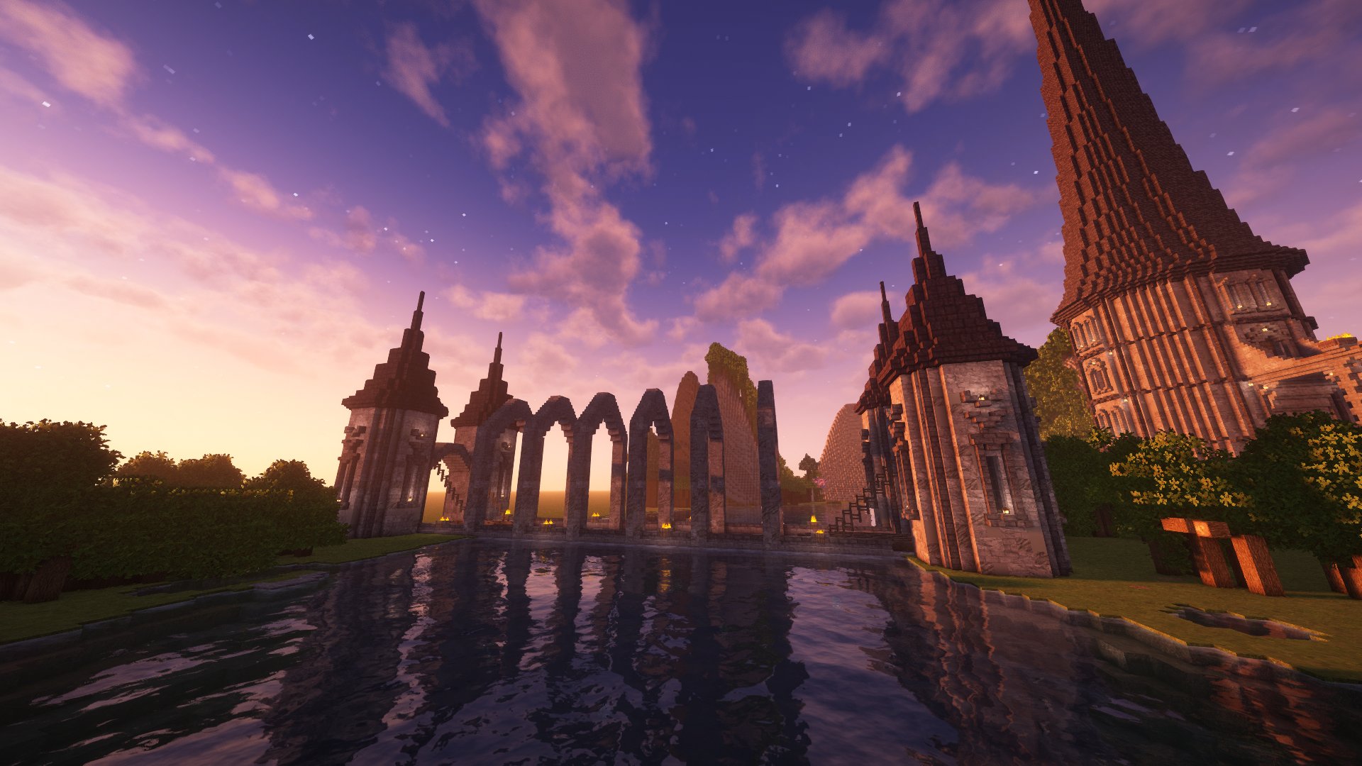 Minecraft Schematic Fortified Medieval Bridge with Round Towers ...