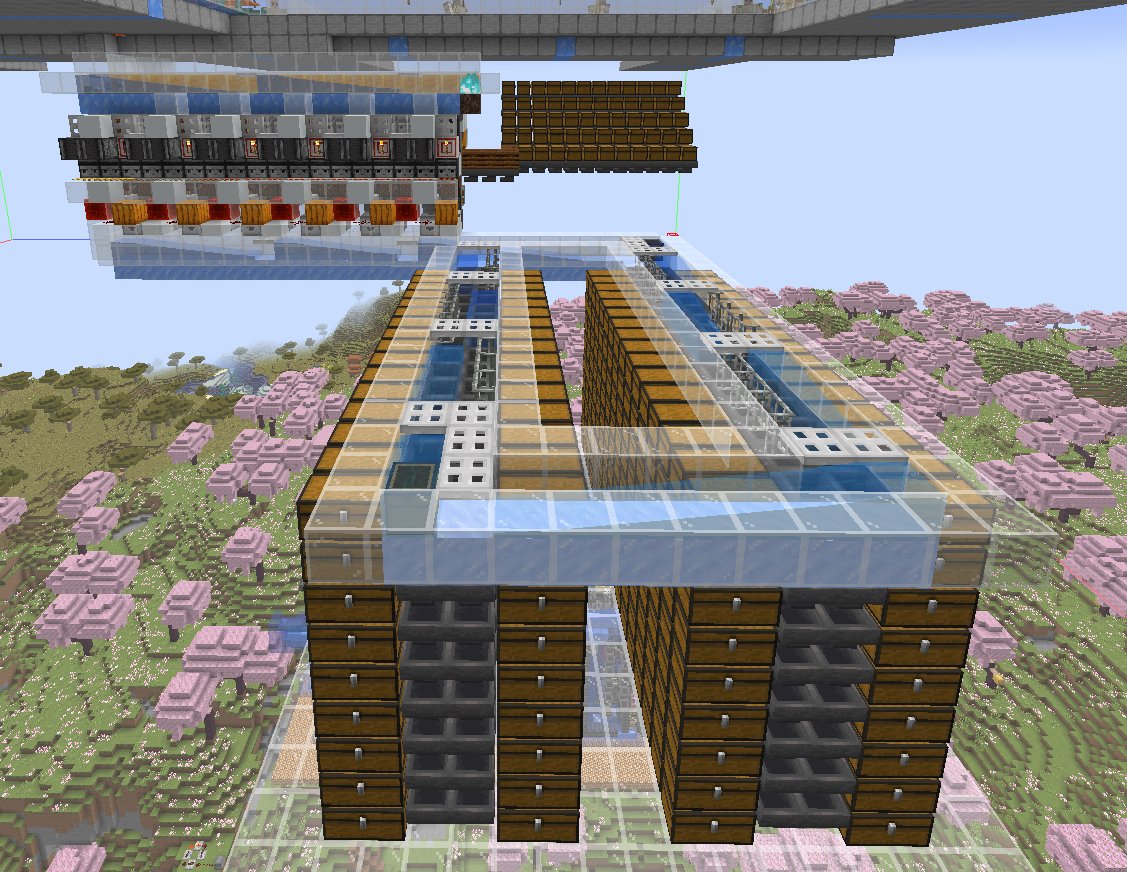 Minecraft Schematic Huge Iron Farm + Auto Sorter + Shulker Loader ...