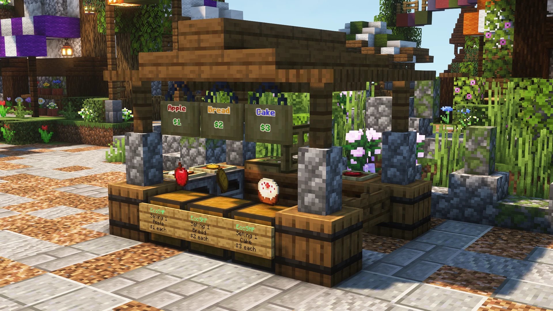 Minecraft Schematic 🍰 Bakery Shop Stand | Download & Tutorial by EcoSMP ...