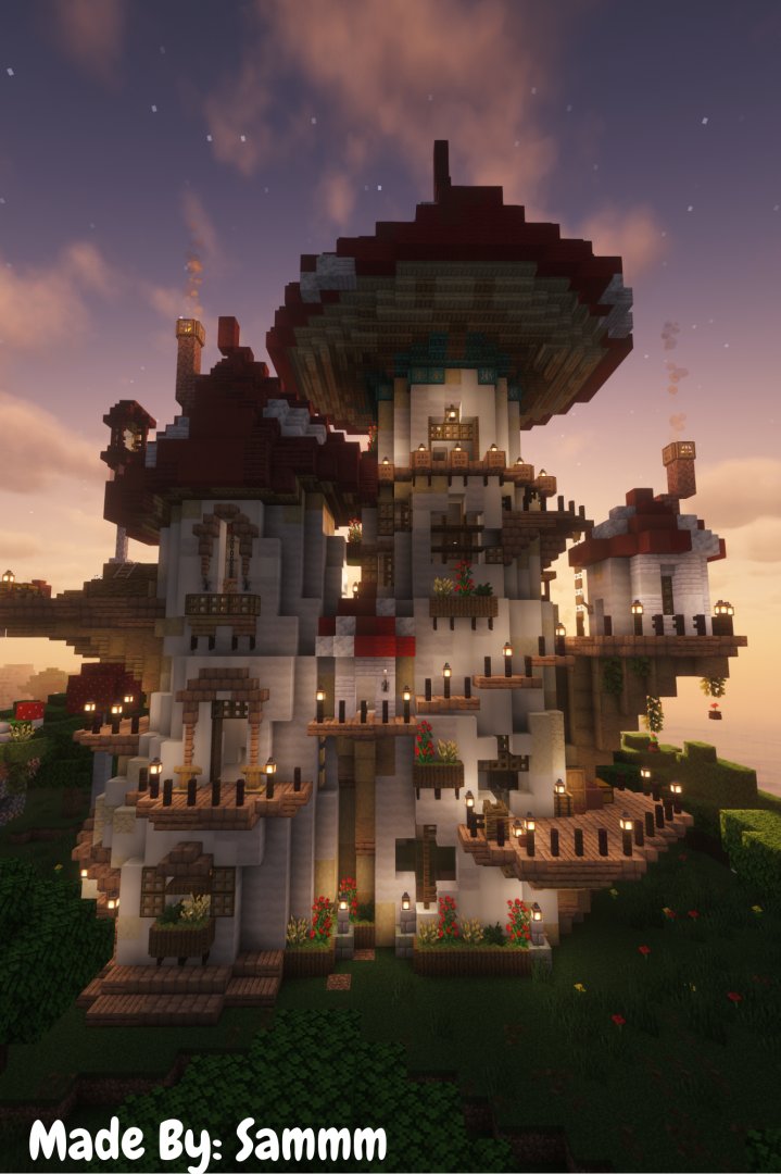 Minecraft Schematic Cozy Mushroom House by Sammm | Downloaded from ...