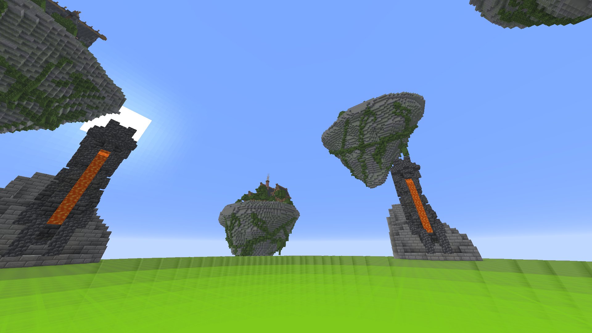 Minecraft Schematic Stoney floating islands with green fog floor spawn ...