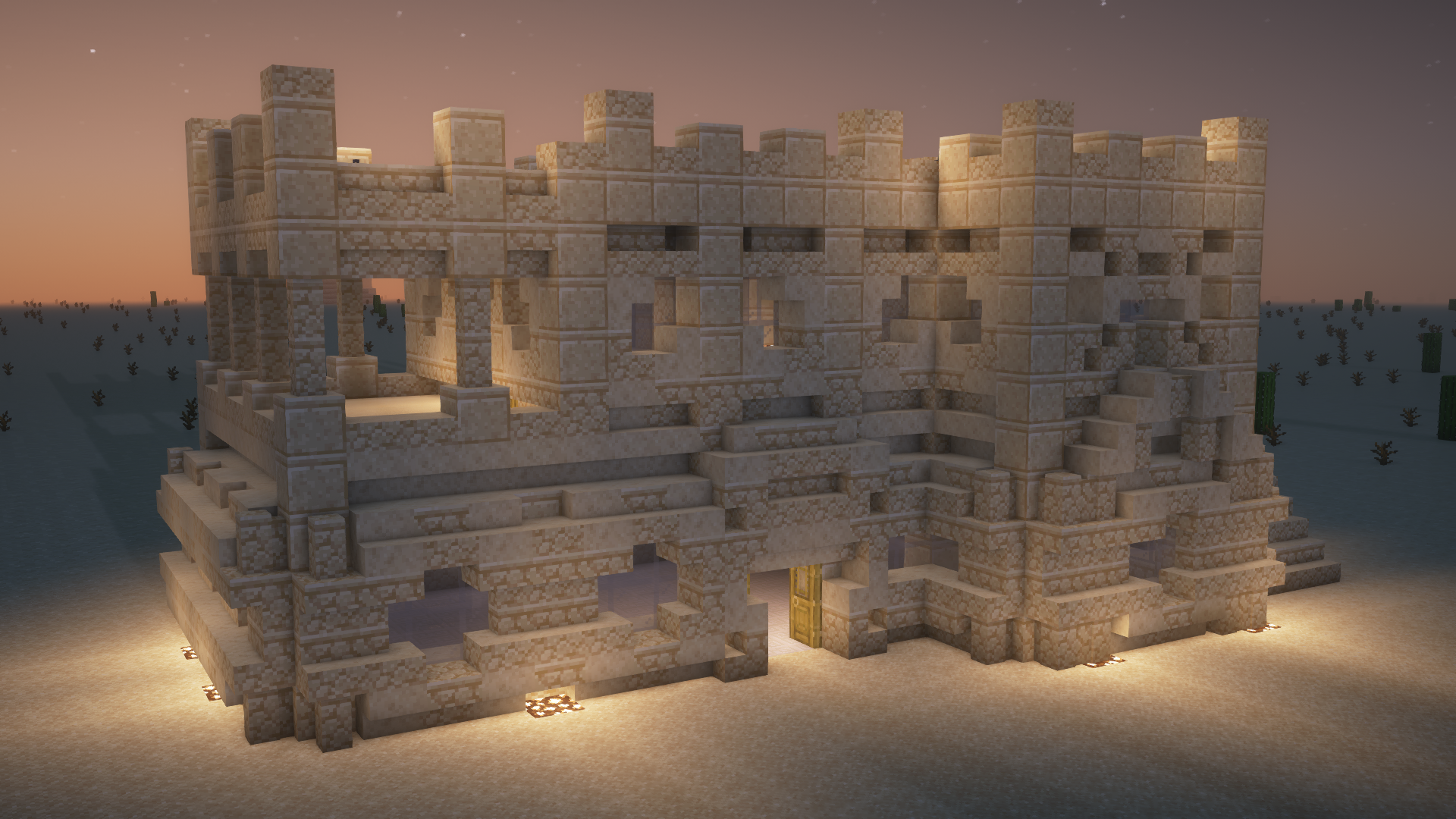 Undecorated Sandstone Villa Minecraft Schematic